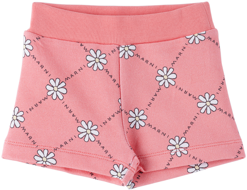 Marni Baby Pink Flower Shorts Marni