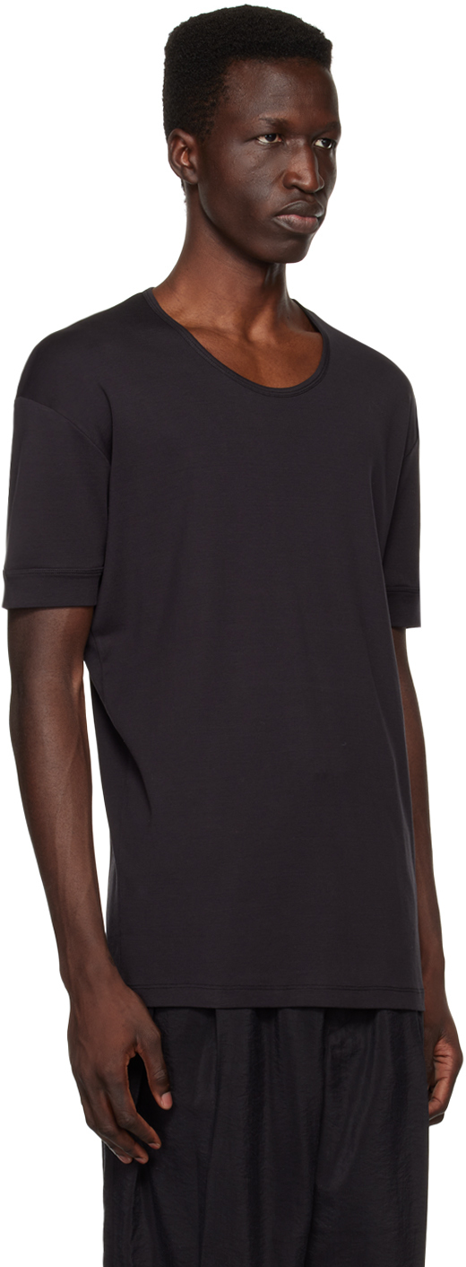 LEMAIRE Black Ribbed T-Shirt Lemaire