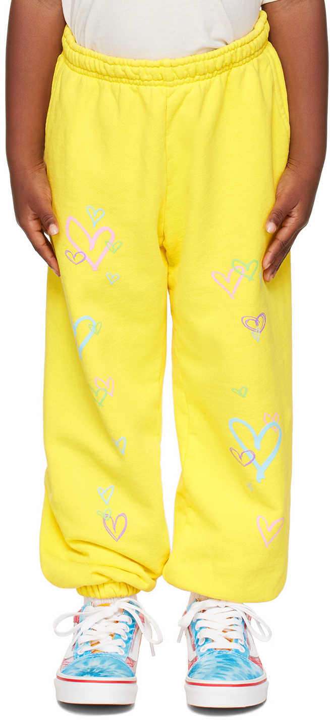 Kids Worldwide SSENSE Exclusive Kids Yellow Love You Sweatpants