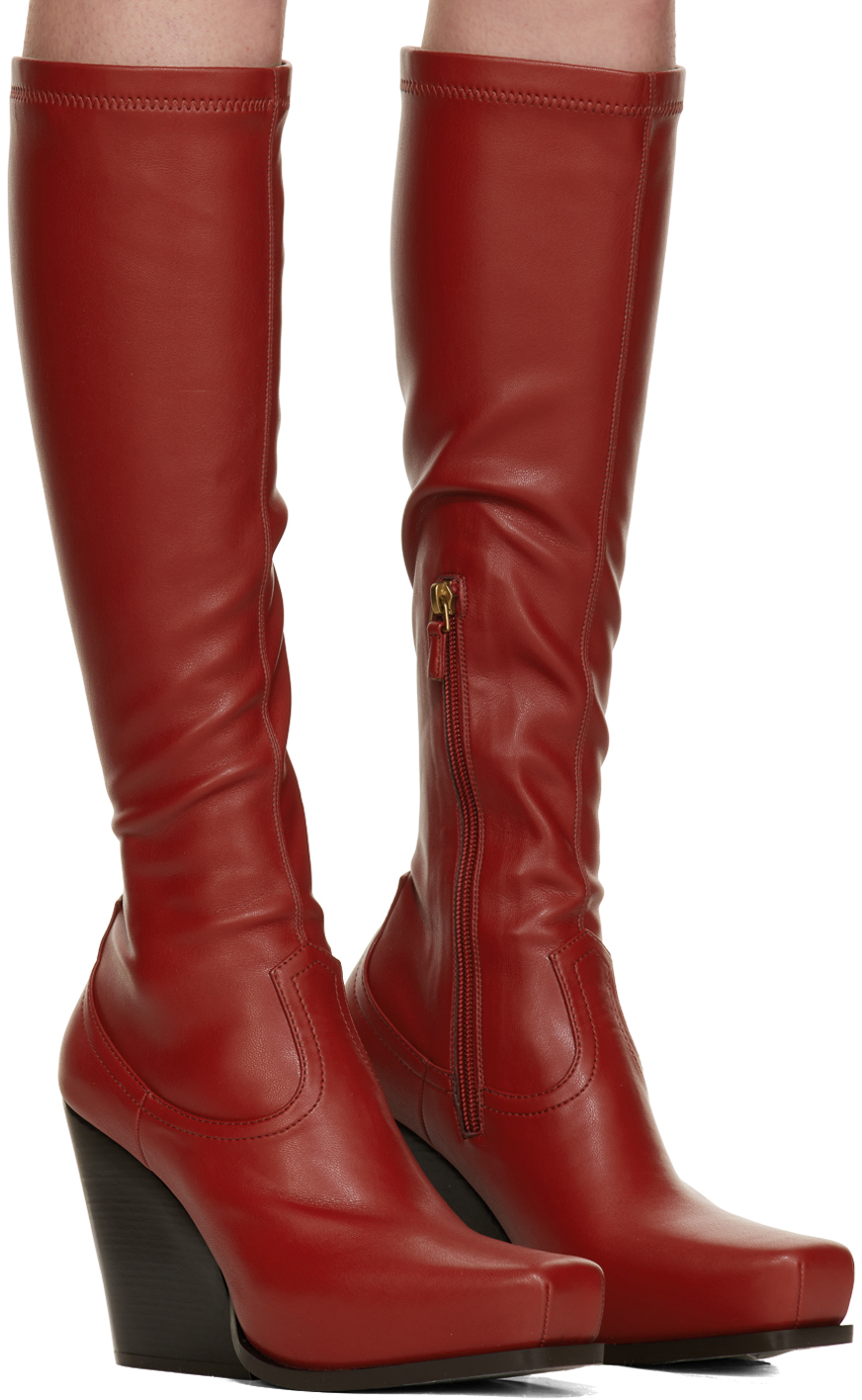 Stella McCartney Red Cowboy Knee-High Boots Stella McCartney
