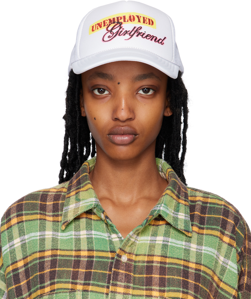 HOLLYWOOD GIFTS SSENSE Exclusive White 'Unemployed Girlfriend' Cap