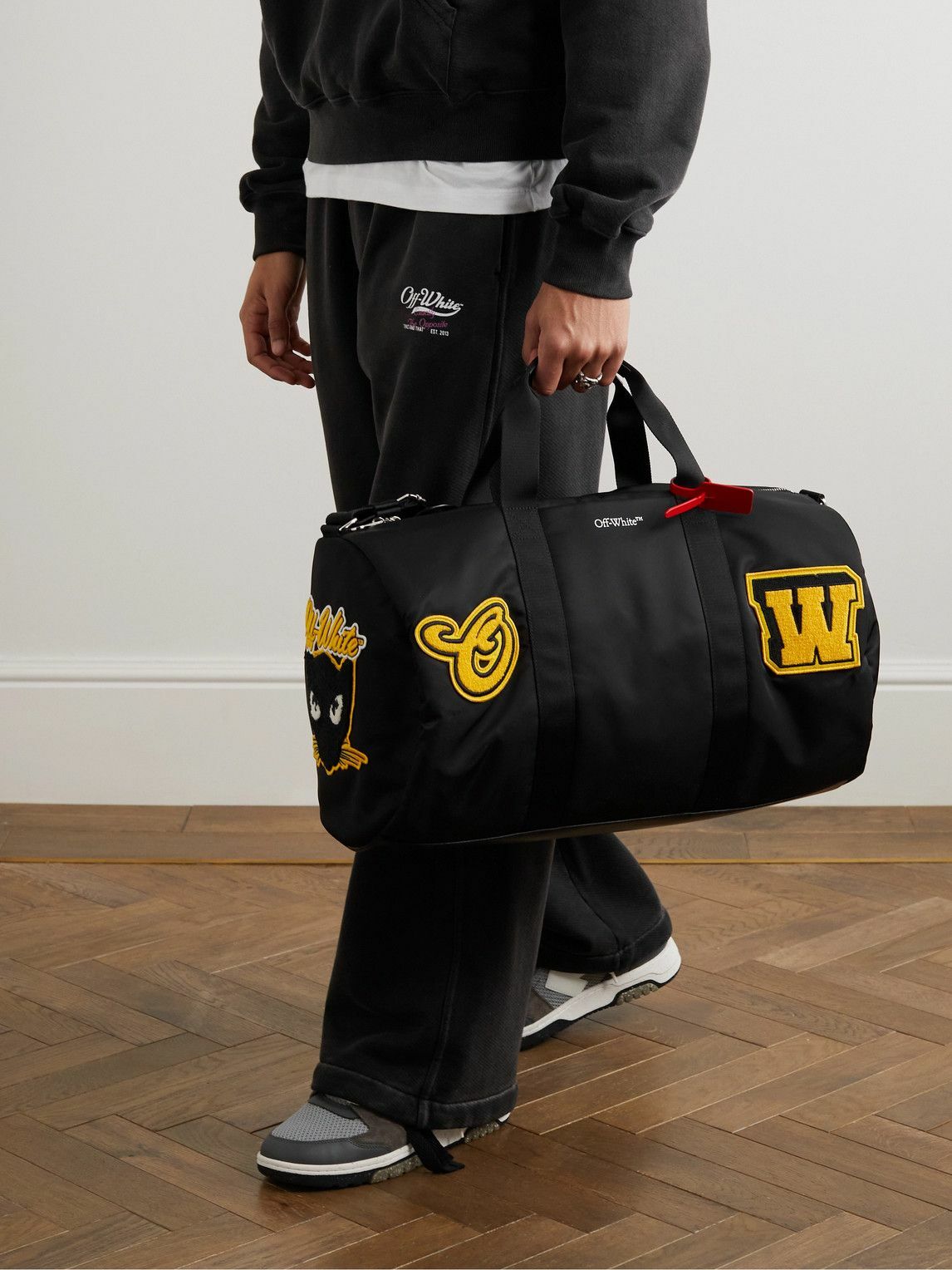 Off-White - Hard Core Logo-Appliquéd Shell Duffle Bag Off-White