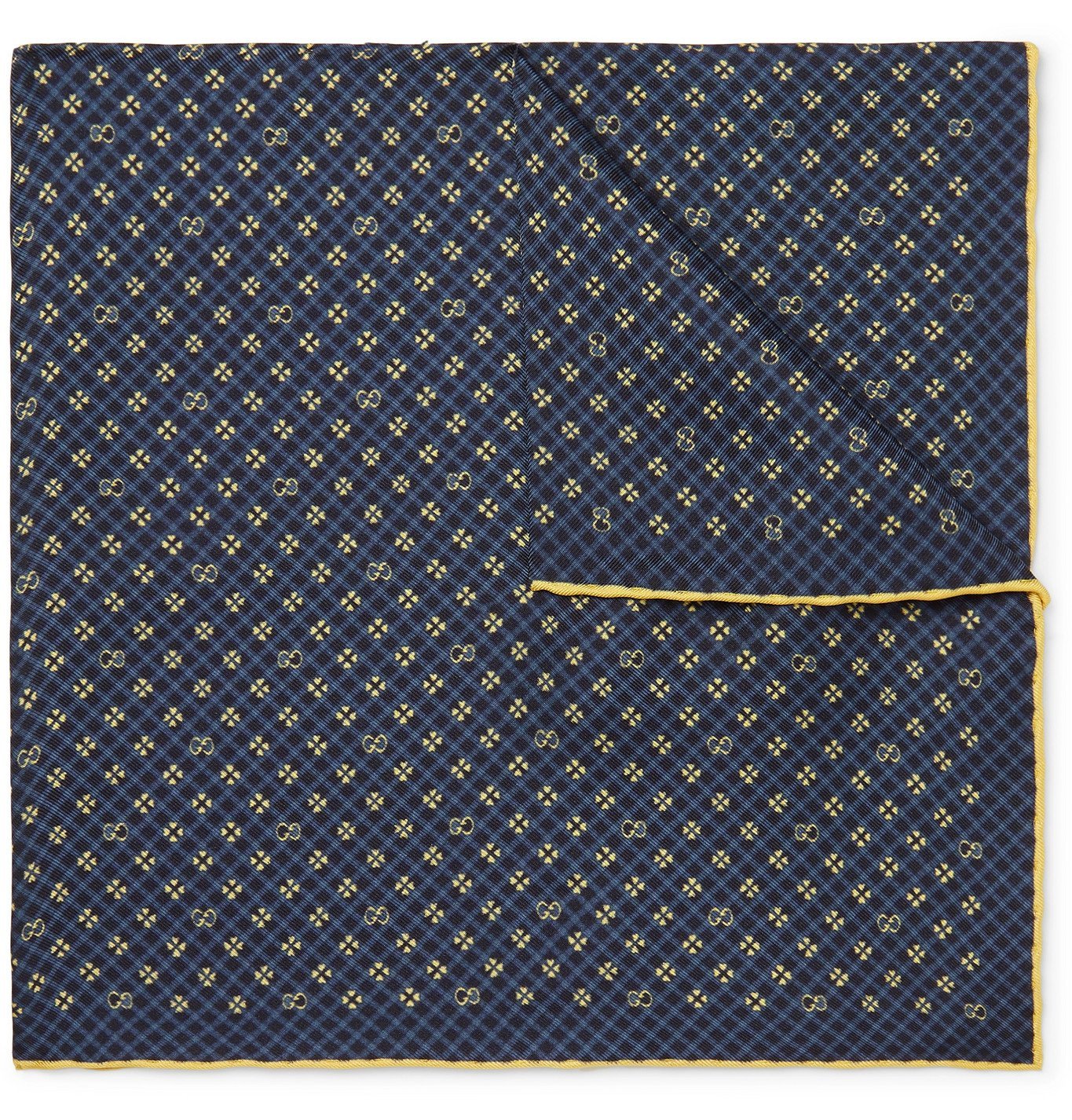 Gucci - Printed Silk-Twill Pocket Square - Blue Gucci