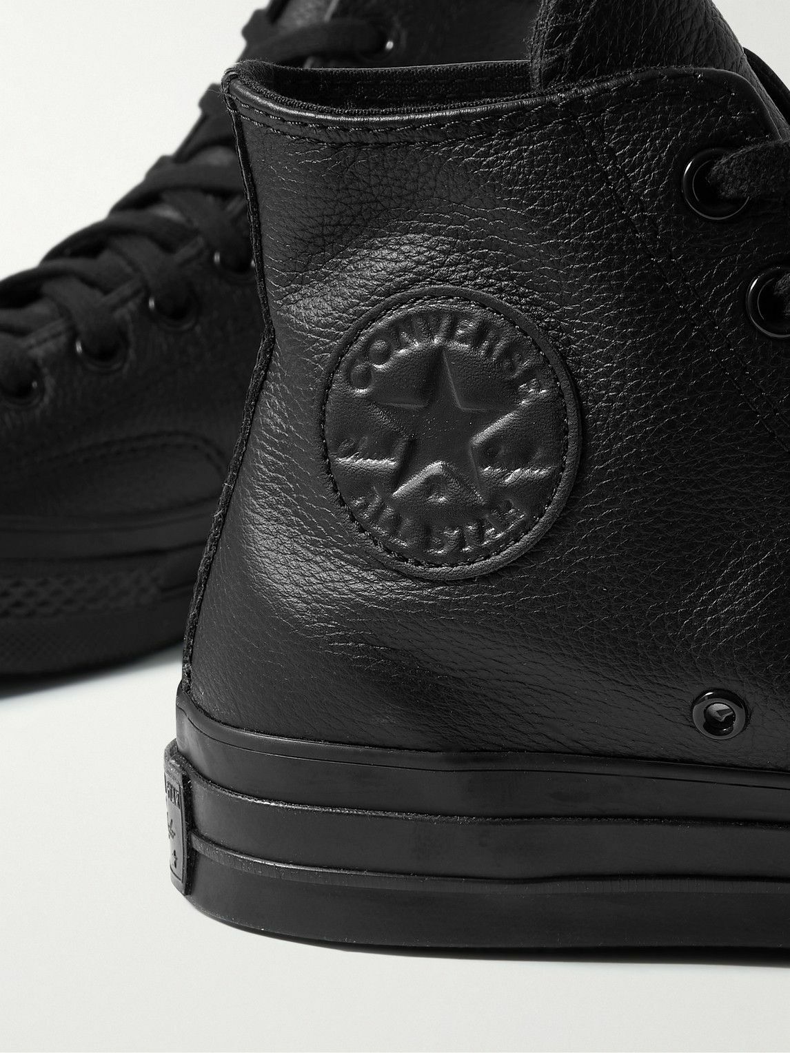 Converse - Chuck 70 Full-Grain Leather High-Top Sneakers - Black Converse