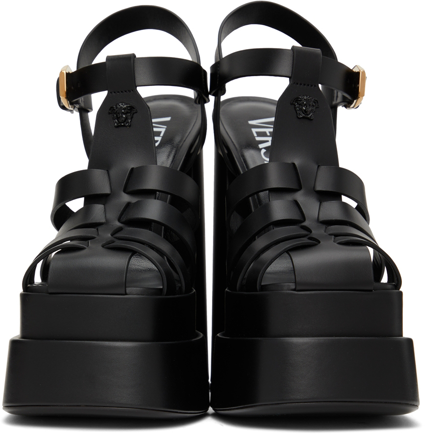 Versace Black La Medusa Platform Sandals Versace