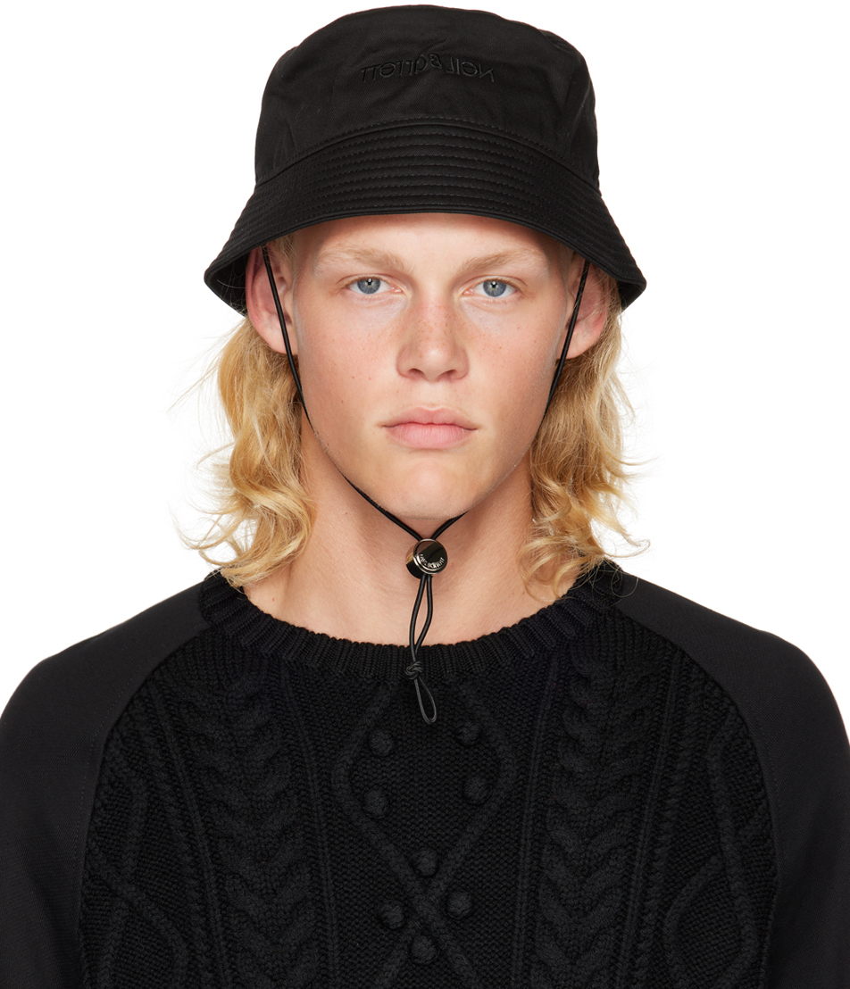 Neil Barrett Black Embroidered Bucket Hat Neil Barrett