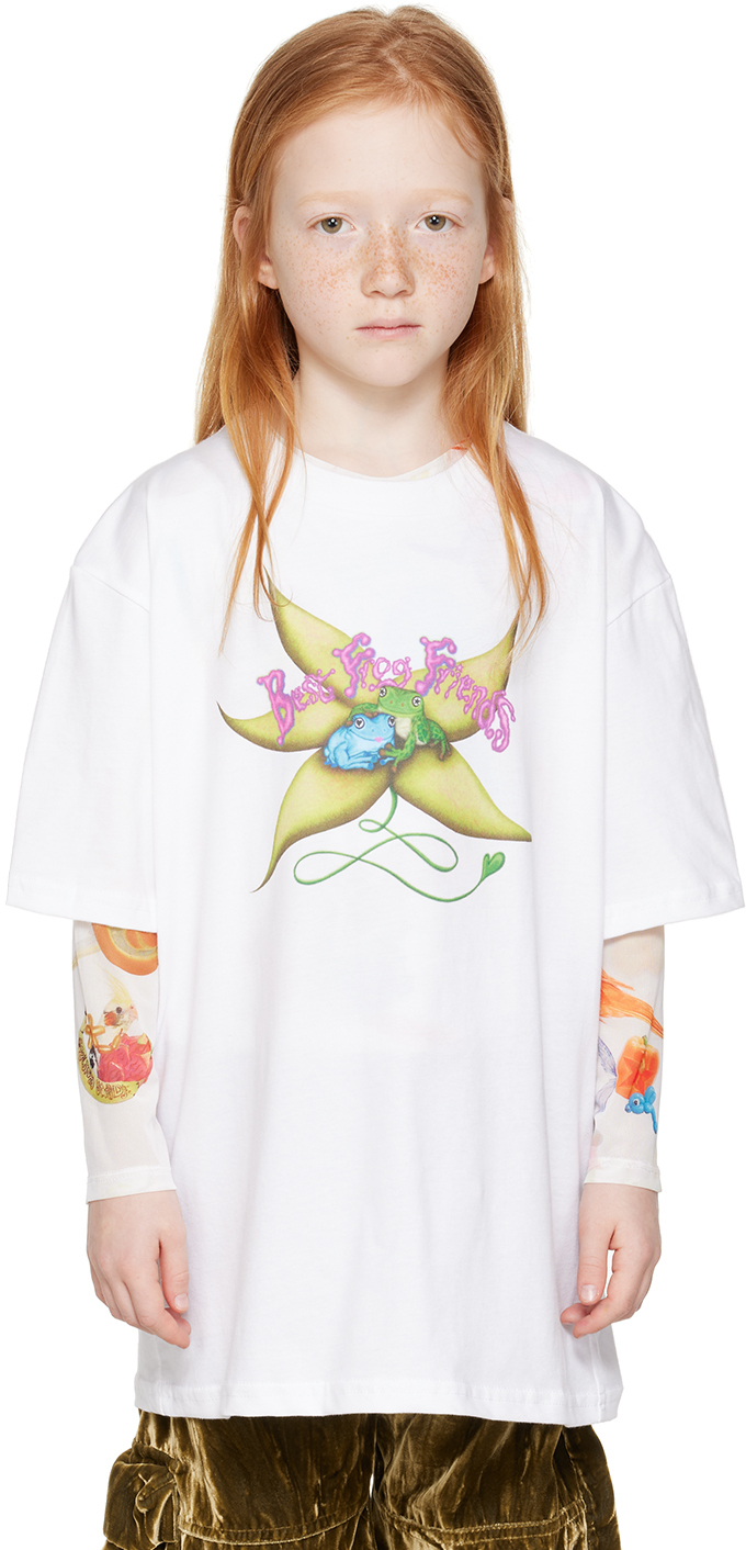 Collina Strada SSENSE Exclusive Kids White 'Best Frog Friends' T-Shirt ...