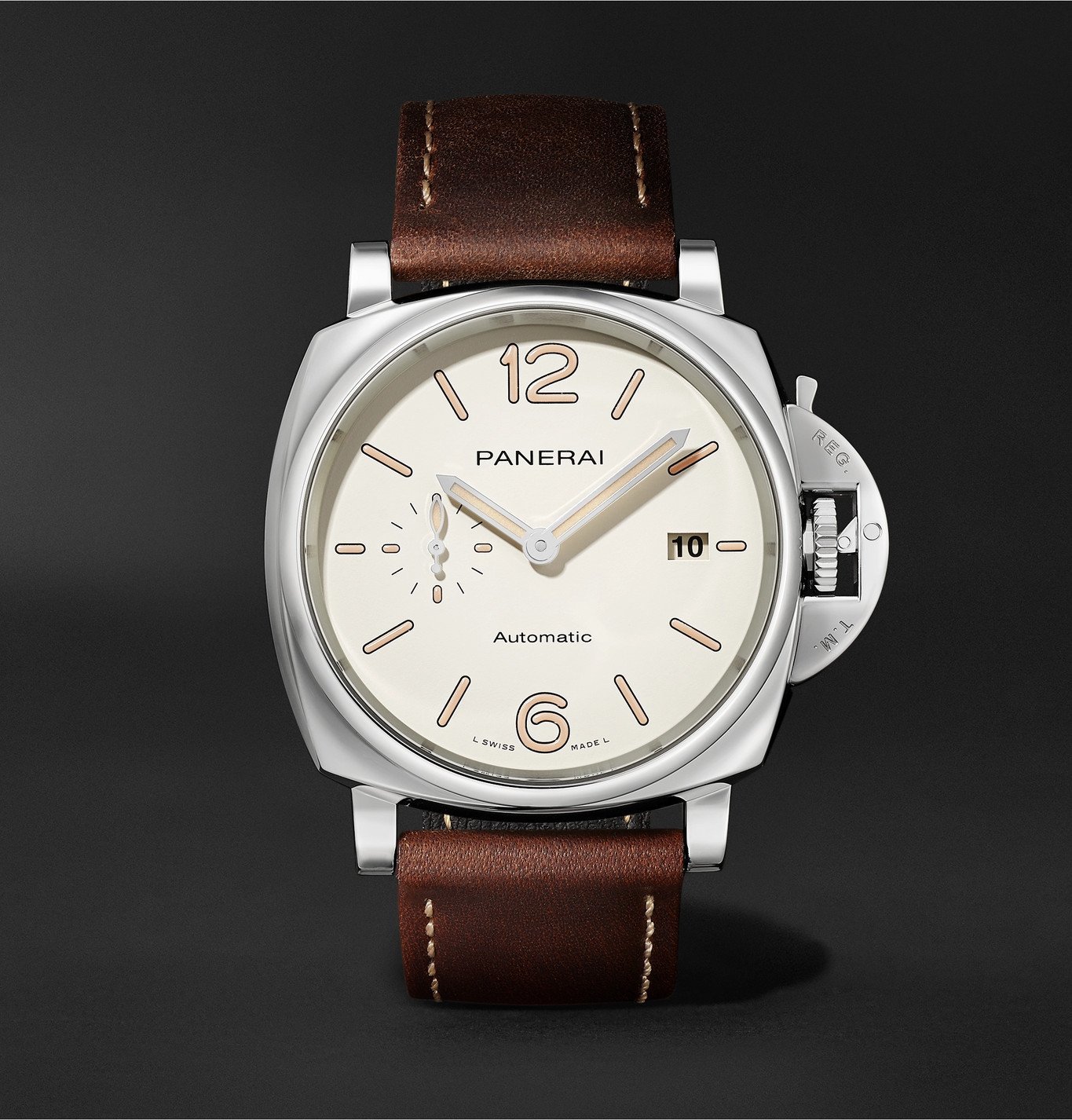 Panerai - Luminor Due Automatic 42mm Stainless Steel and Leather Watch ...