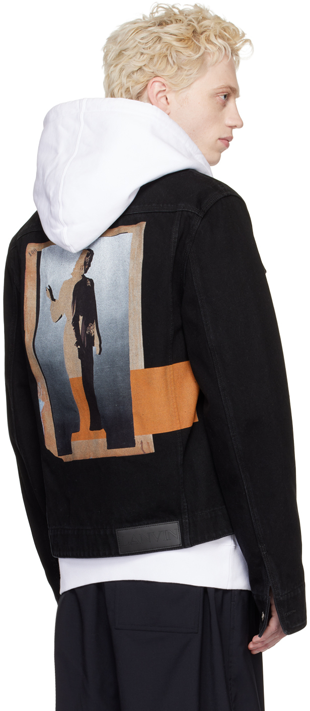 Lanvin Black Printed Denim Jacket Lanvin