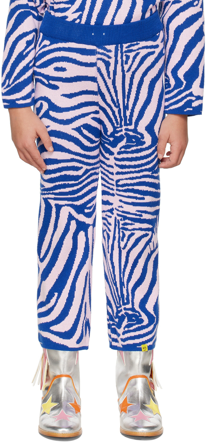 M’A Kids Kids Blue & Pink Zebra Lounge Pants