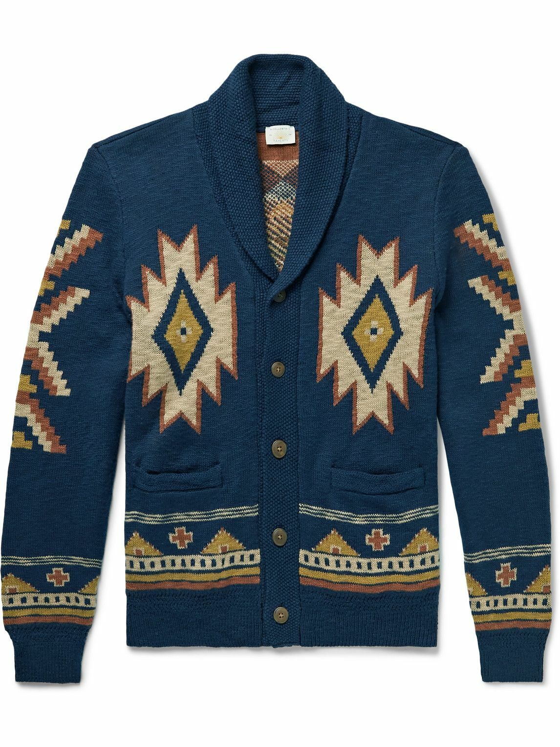 Faherty - B.Yellowtail Shawl-Collar Cotton-Jacquard Cardigan - Multi ...