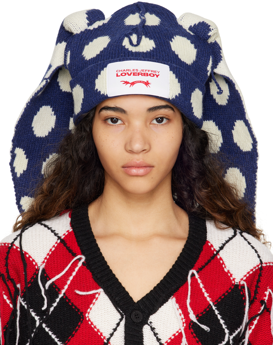Charles Jeffrey Loverboy Navy Chunky Rabbit Beanie Charles Jeffrey Loverboy