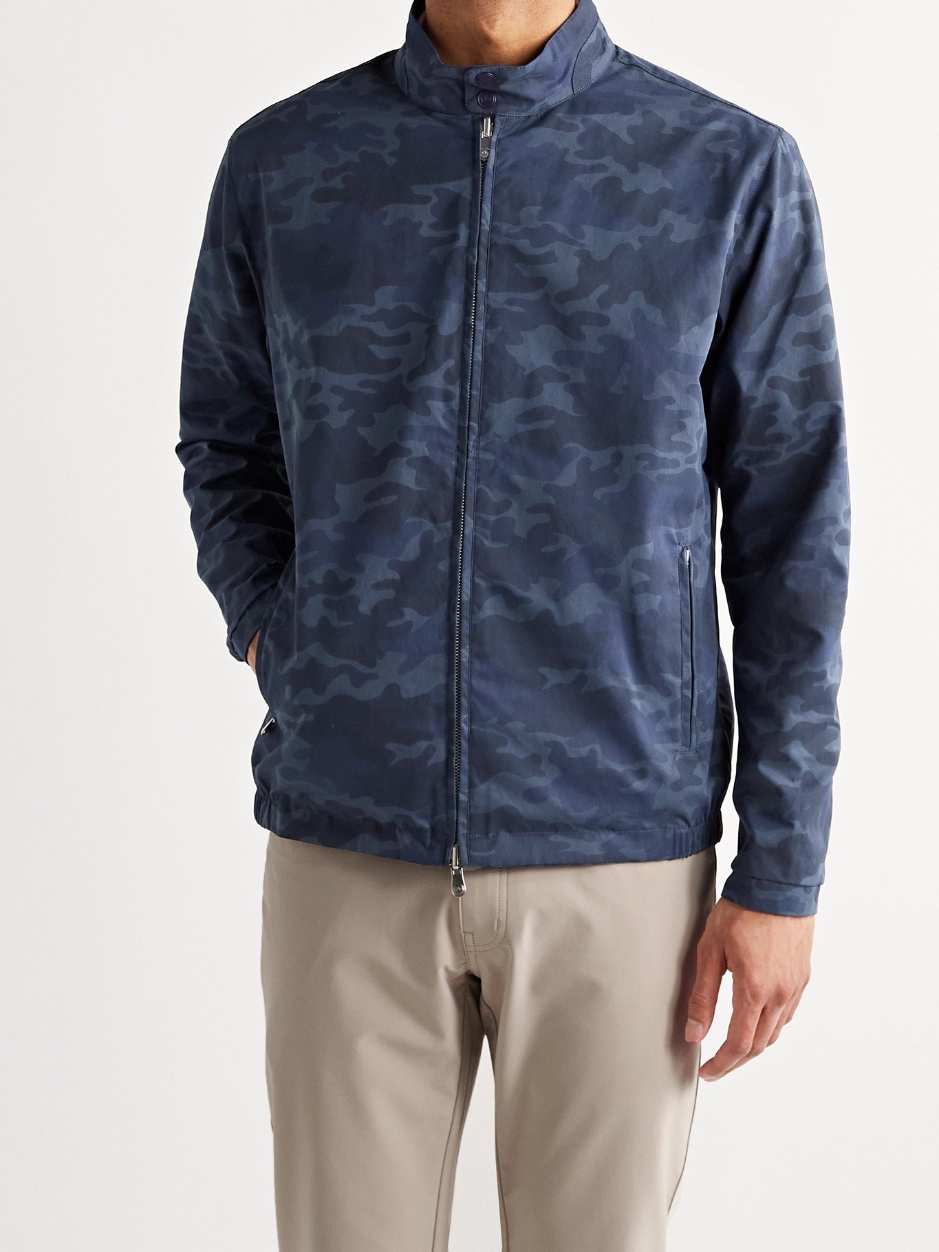 PETER MILLAR - Reversible Nylon-Blend Bomber Jacket - Blue Peter Millar