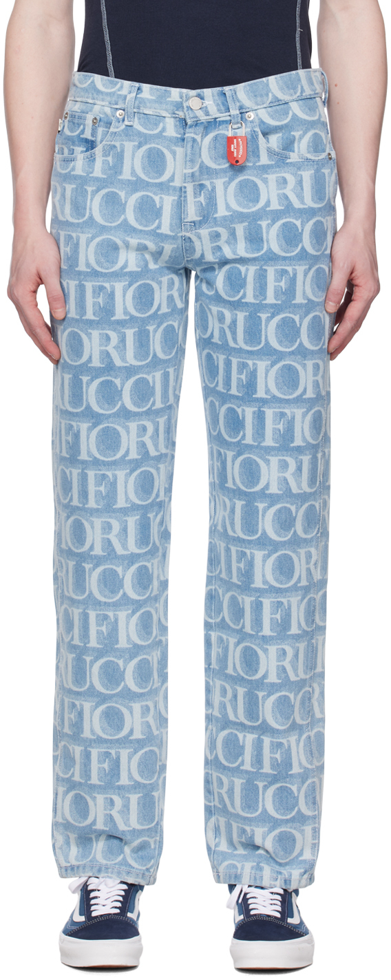 Fiorucci Blue Laser Monogram Jeans Fiorucci