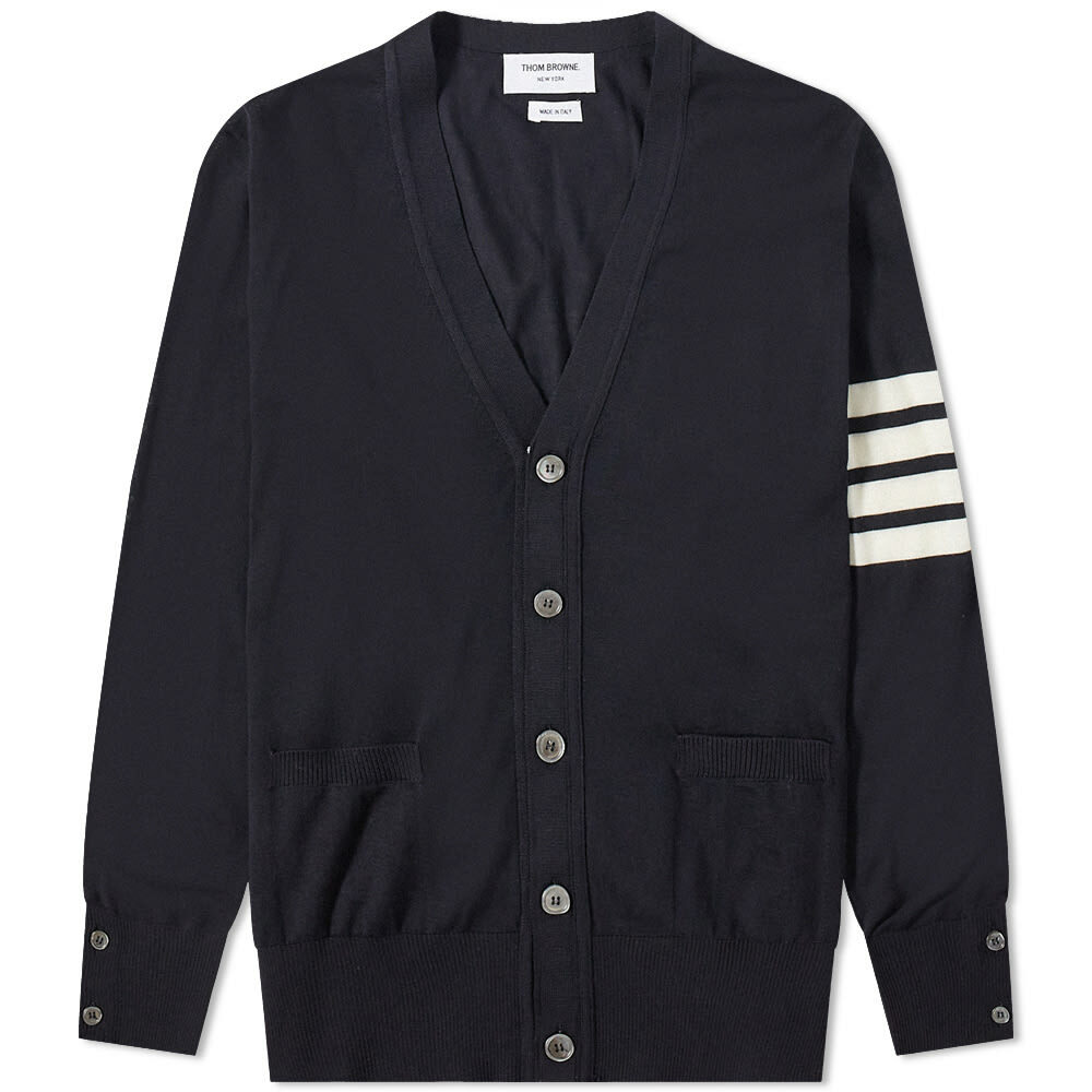 Thom Browne Men's Classic Merino Cardigan in Navy Thom Browne