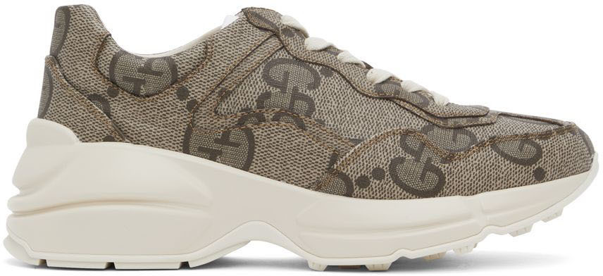 Gucci Beige GG Rhyton Low-Top Sneakers Gucci