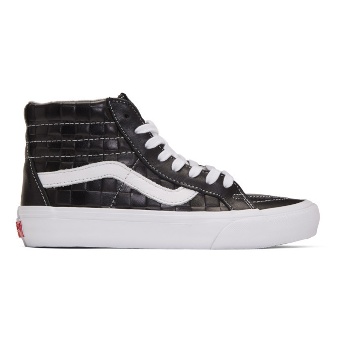 Vans Black Checkerboard Leather Sk8-Hi Reissue VI Sneakers Vans