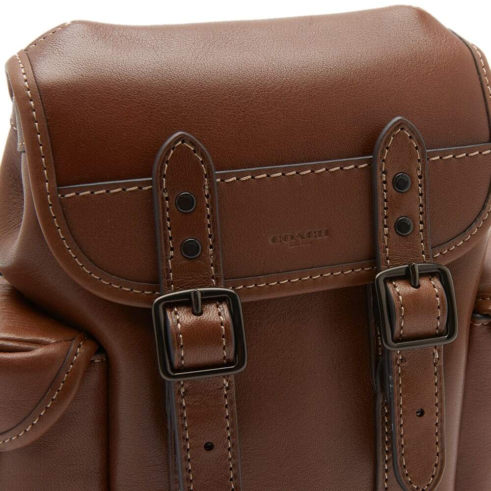 Coach Men's Hitch Leather Backpack in Dark Saddle Coach