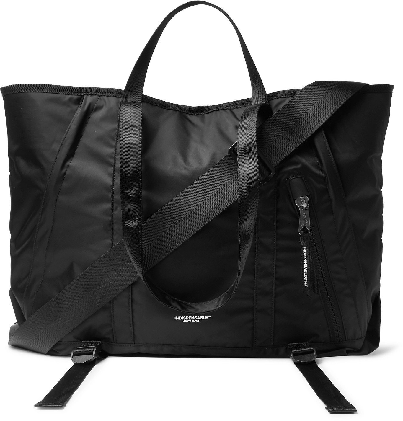 Indispensable - Webbing-Trimmed Recycled Shell Tote Bag - Black ...