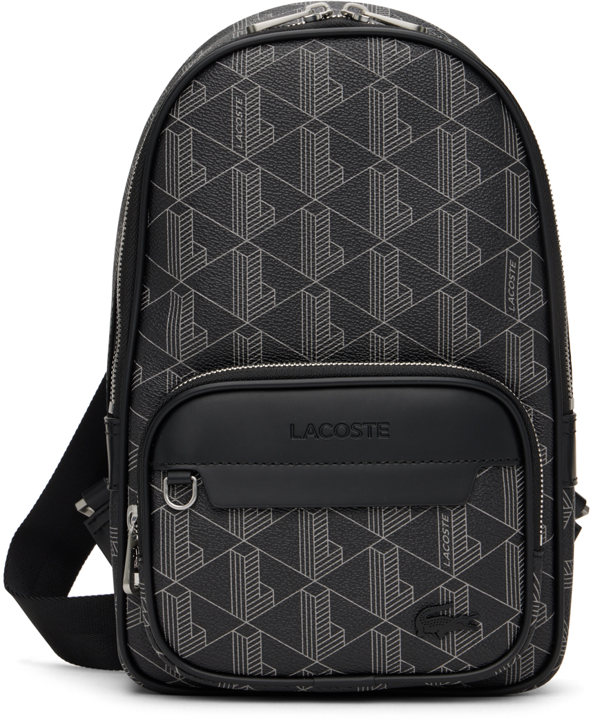 Lacoste Black 'The Blend Monogram' Crossbody Bag Lacoste