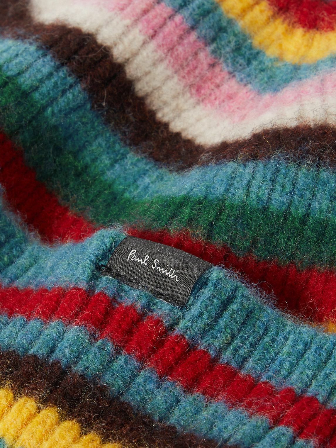 Paul Smith - Striped Ribbed Wool Beanie Paul Smith