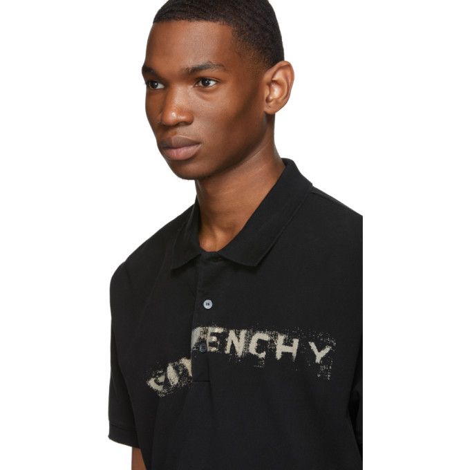 Givenchy Black Oversized Graffiti Logo Polo Givenchy