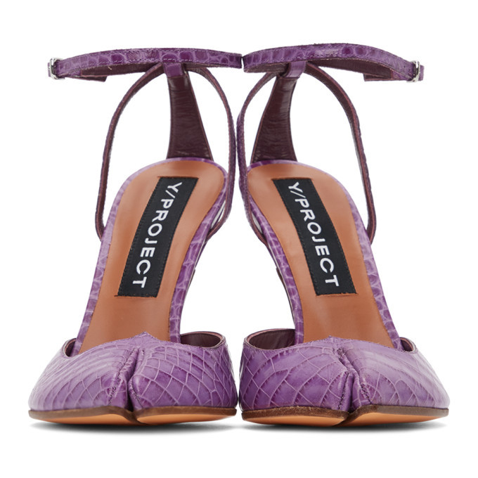 Y/Project Purple Croc Heart Lobster Heels Y/Project