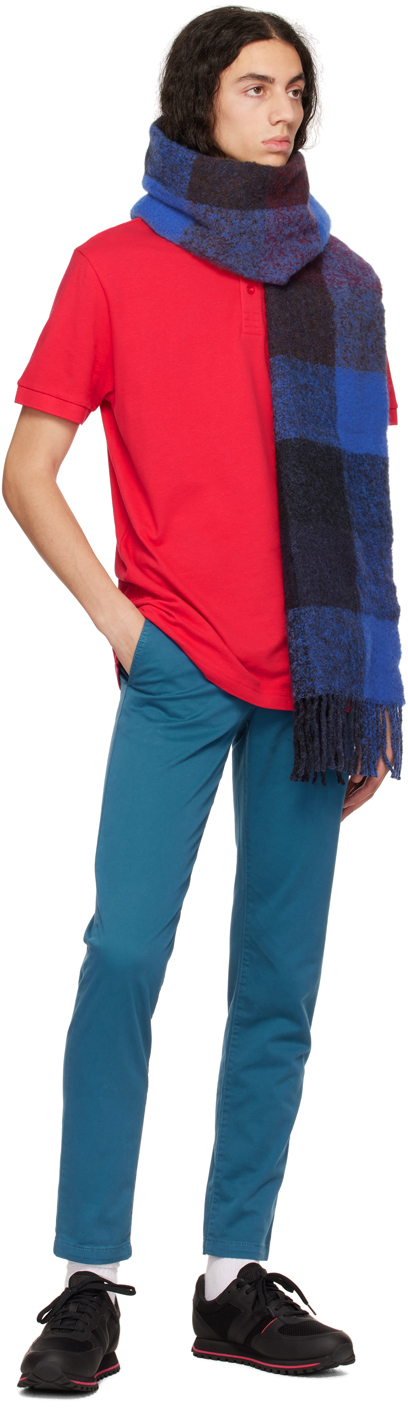 BOSS Blue Check Scarf BOSS