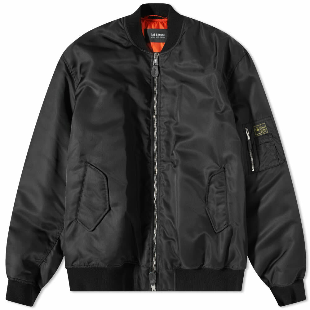 Raf Simons Men's Detatched Print Bomber Jacket in Black Raf Simons