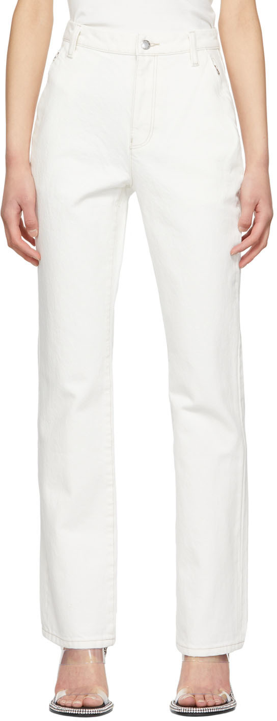 Alexander Wang Off-White Invisible Zip Jeans Alexander Wang