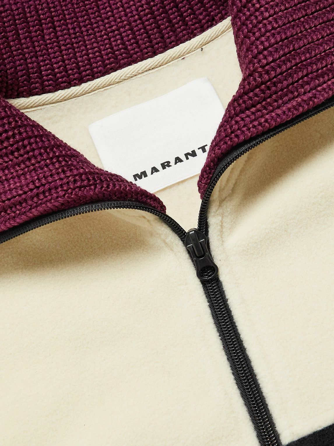 Isabel Marant - Logo-Embroidered Colour-Block Fleece Zip-Up Sweatshirt ...