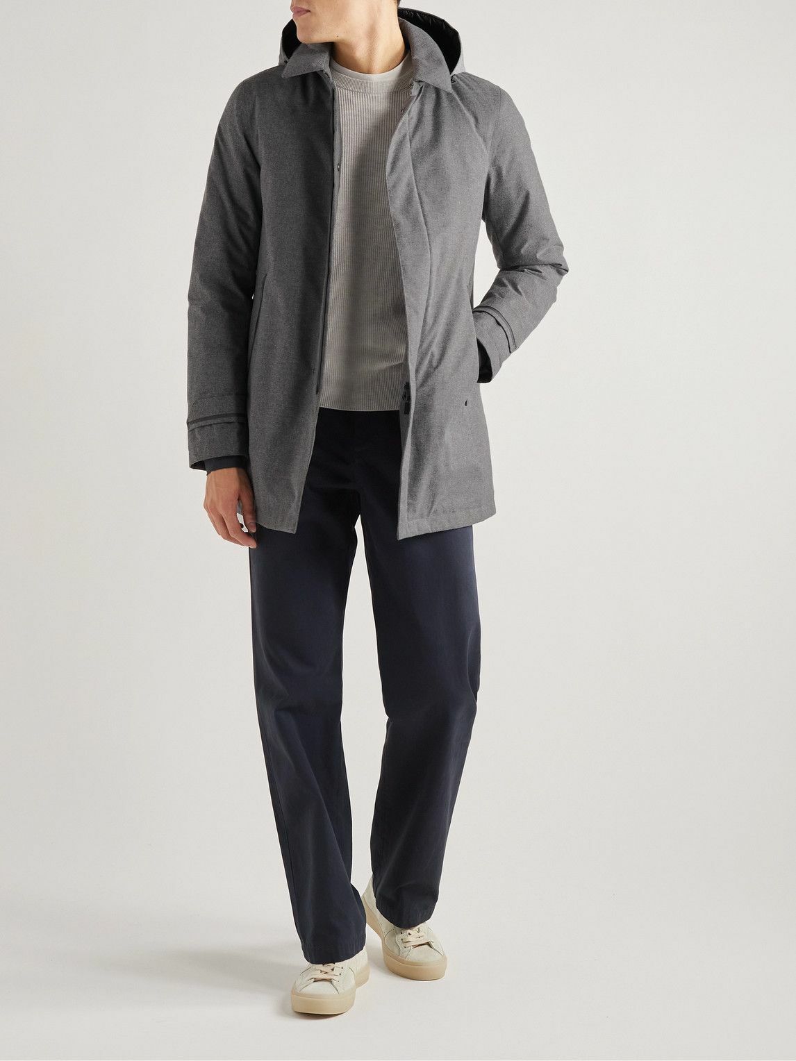 Herno Laminar - Woven Hooded Down Jacket - Gray Herno