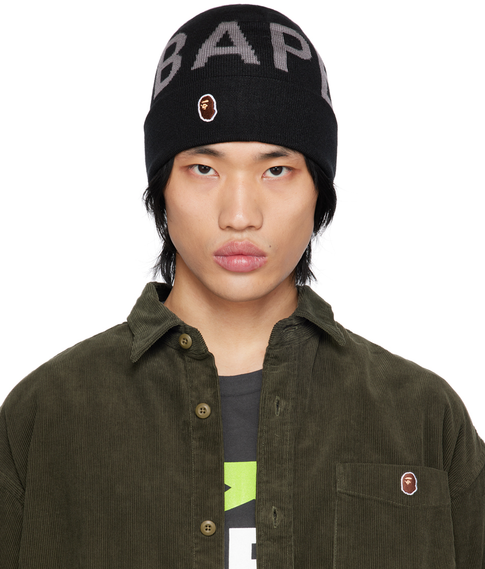 BAPE Black Jacquard Beanie A Bathing Ape