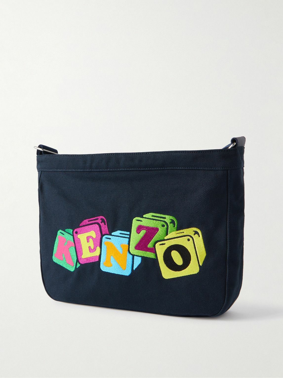 KENZO - Logo-Embroidered Canvas Messenger Bag Kenzo