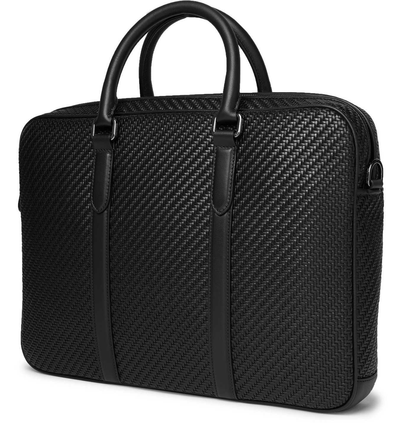 Ermenegildo Zegna - PELLETESSUTA Woven Leather Briefcase - Black ...