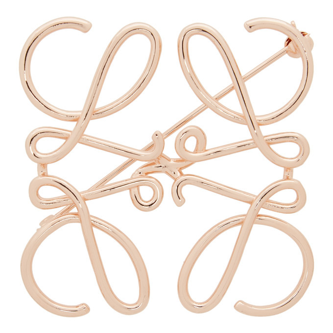 Loewe Rose Gold Anagram Brooch Loewe