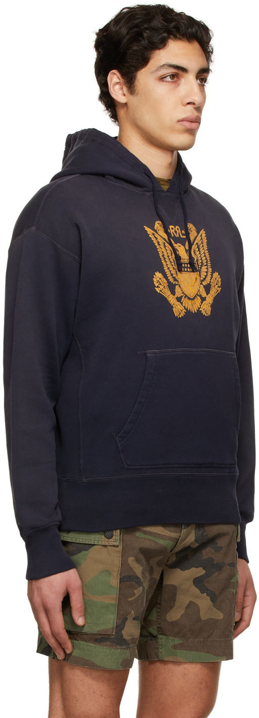 RRL Navy Graphic Hoodie RRL