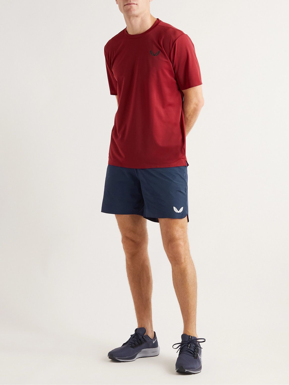 Castore - Logo-Print Stretch-Shell Running Shorts - Blue CASTORE