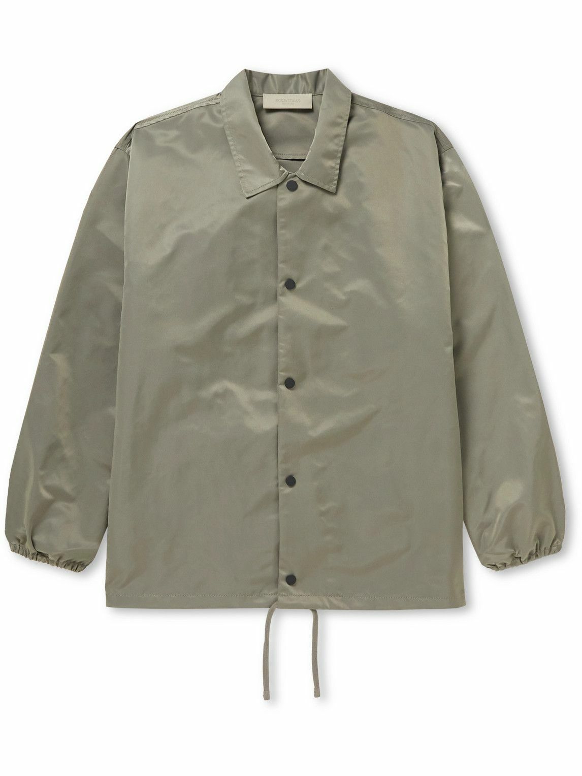 FEAR OF GOD ESSENTIALS - Logo-Flocked Shell Jacket - Brown Fear Of God ...