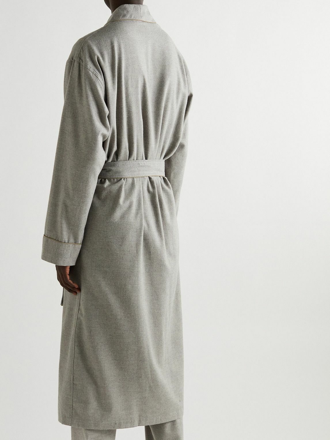 Zimmerli - Heritage Cotton and Wool-Blend Flannel Robe - Gray Zimmerli