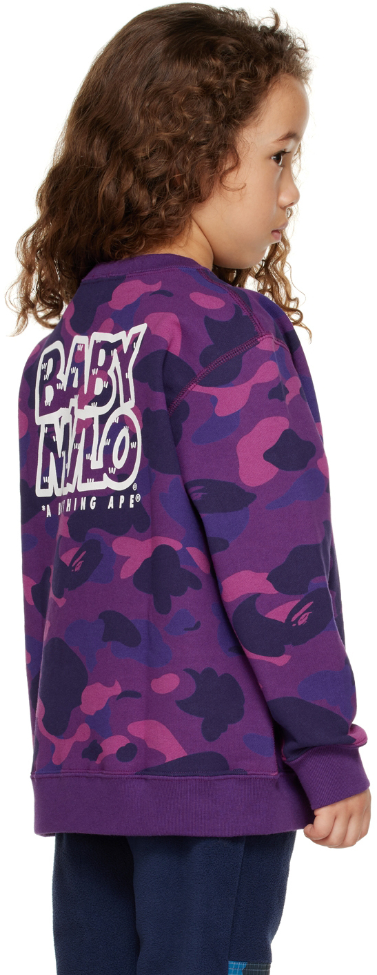 BAPE Kids Purple Baby Milo Camp Sweatshirt A Bathing Ape