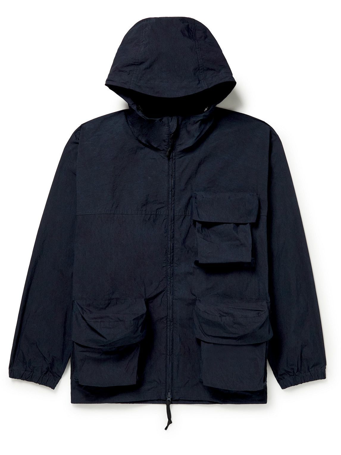 Snow Peak - Crinkled Cotton-Blend Shell Hooded Parka - Blue Snow Peak