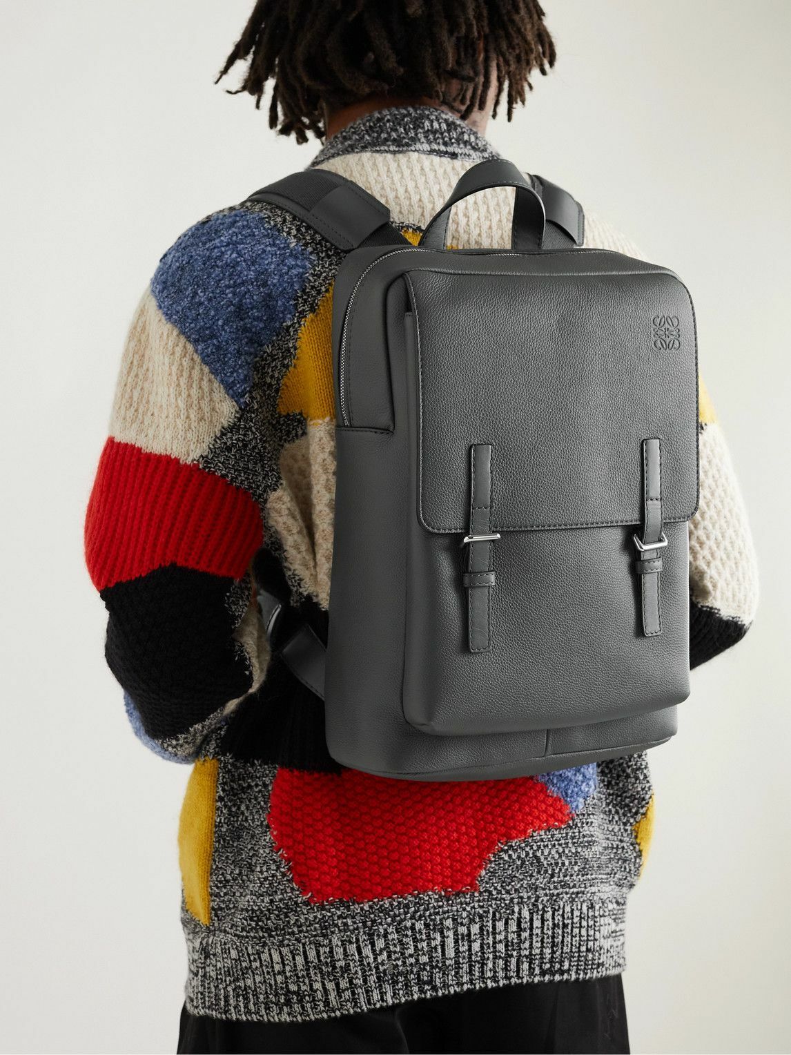 Loewe - Military Full-Grain Leather Backpack Loewe