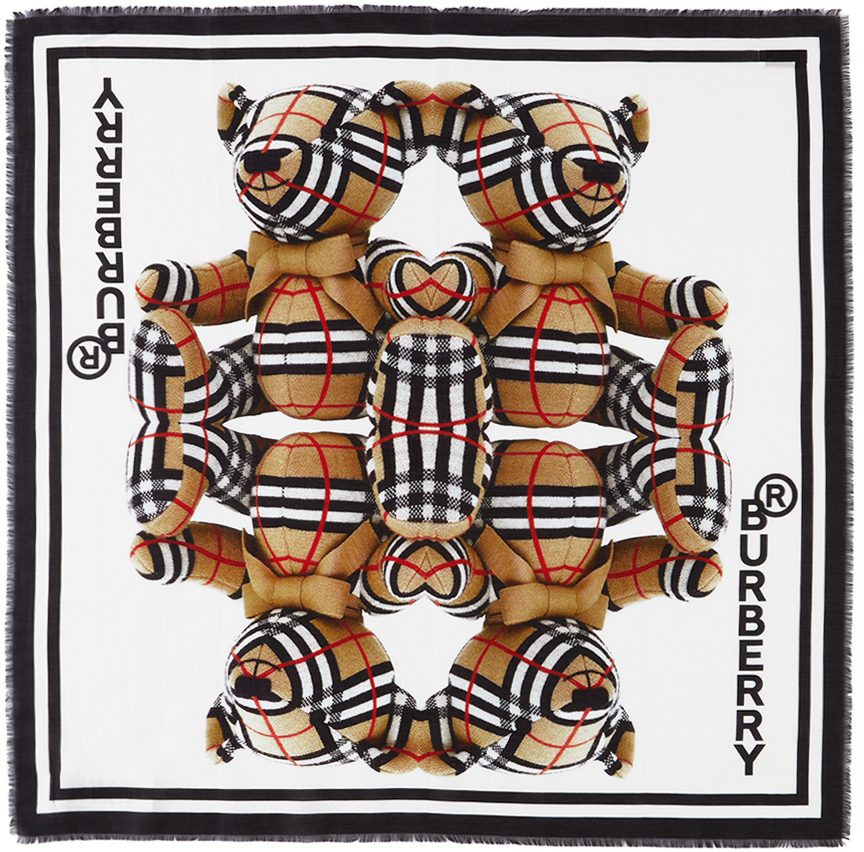 Burberry Kids Silk Thomas Bear Print Scarf Burberry