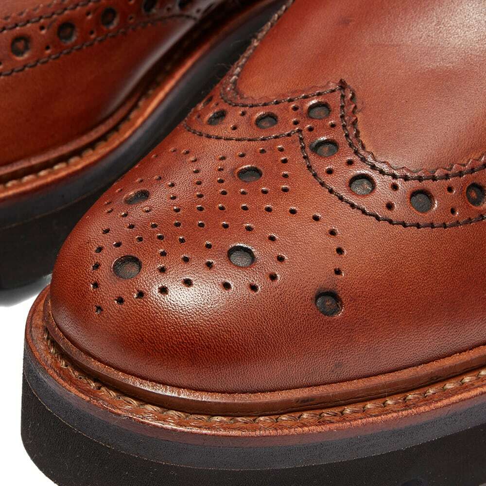 Grenson Men's Fred Lug Brogue Boot in Tan Hand Painted Calf Grenson