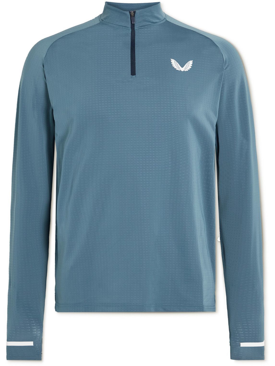 Castore - Active Logo-Print Stretch-Jersey Half-Zip Top - Blue CASTORE