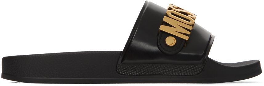 Moschino Black Logo Slides Moschino