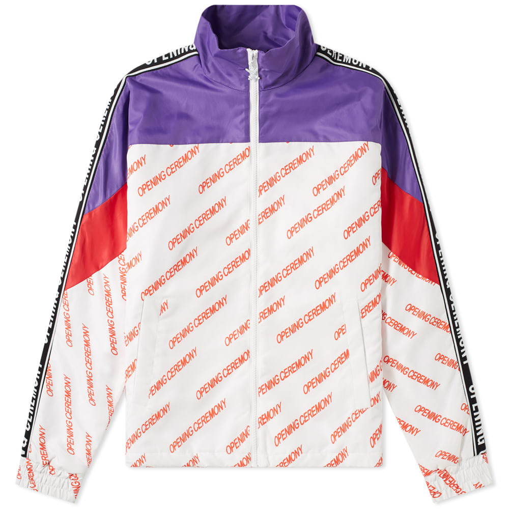 Opening Ceremony Retro Print Warm Up Jacket White Opening Ceremony