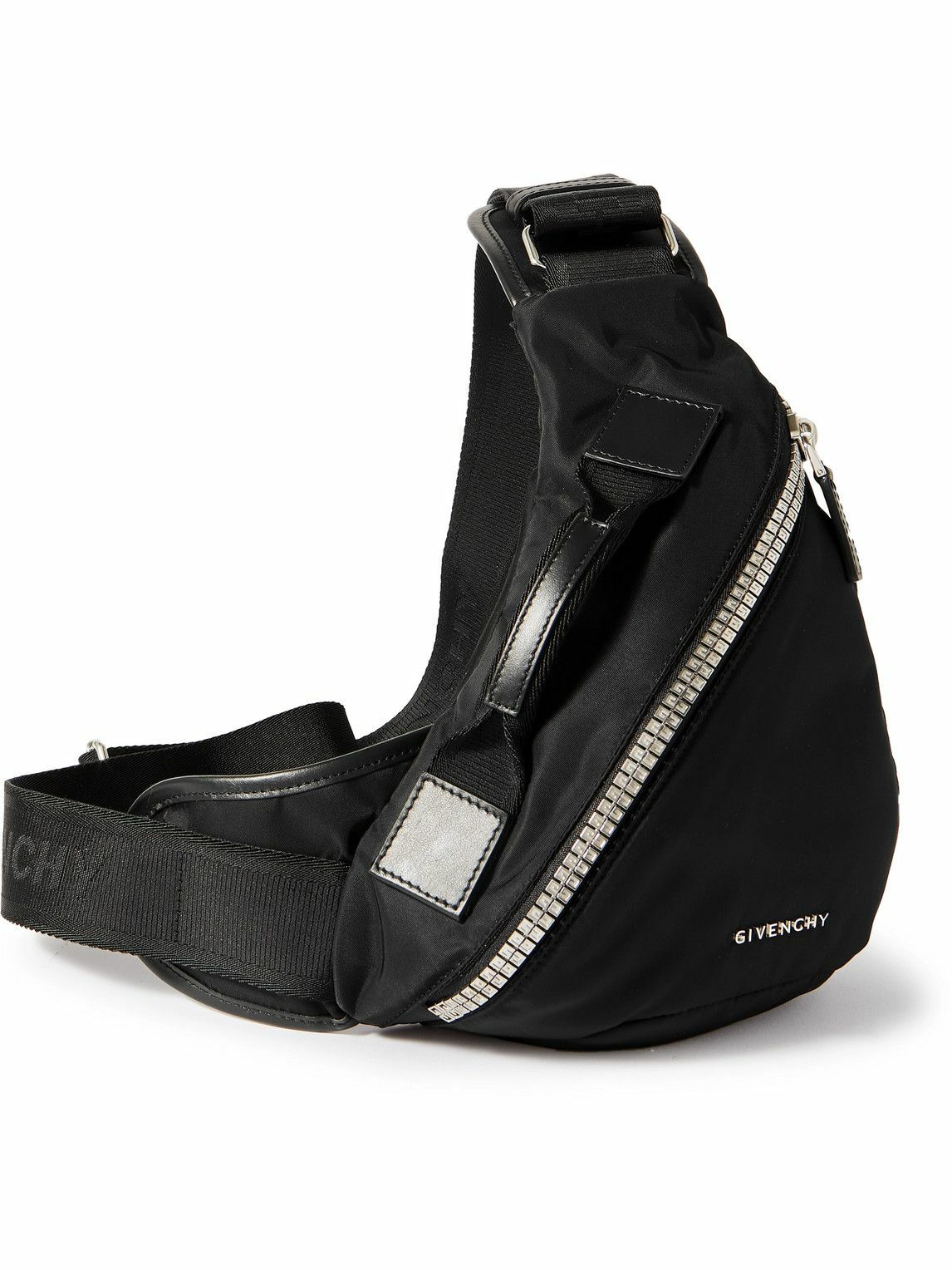 Givenchy - G-Zip Triangle Leather-Trimmed Shell Belt Bag Givenchy