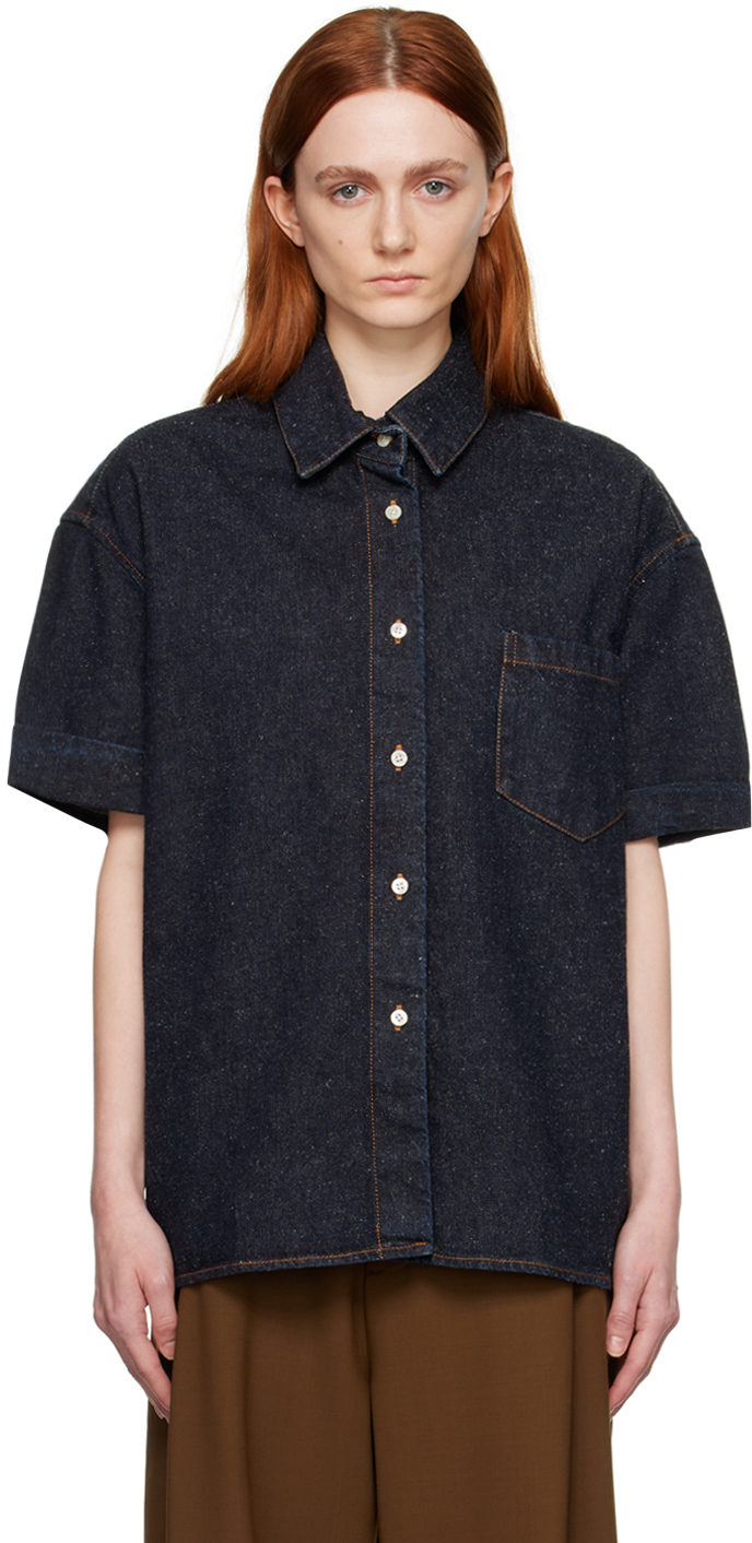 Cordera Navy Boxy-Fit Denim Shirt CORDERA